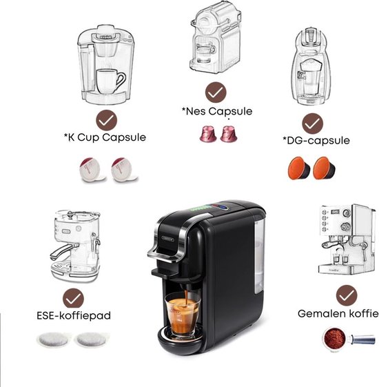HiBrew 5 in 1 koffiezetapparaat - Senseo – Koffiemachine – Meerdere Capsules –... | bol.com