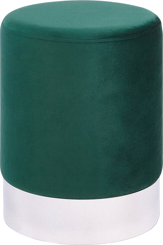 Beliani BRIGITTE - Poef - Groen - Fluweel | bol.com