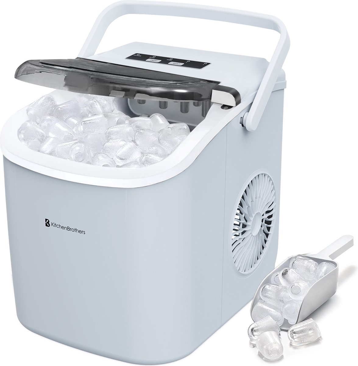 KitchenBrothers IJsblokjesmachine - 1.2L - 7-10 min. - 12kg/24u ...