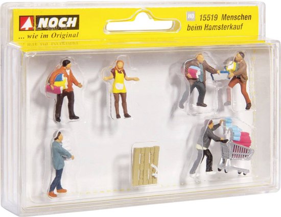 NOCH 15519 H0 Hamsterende mensen figuren Geverfd, Staand | bol