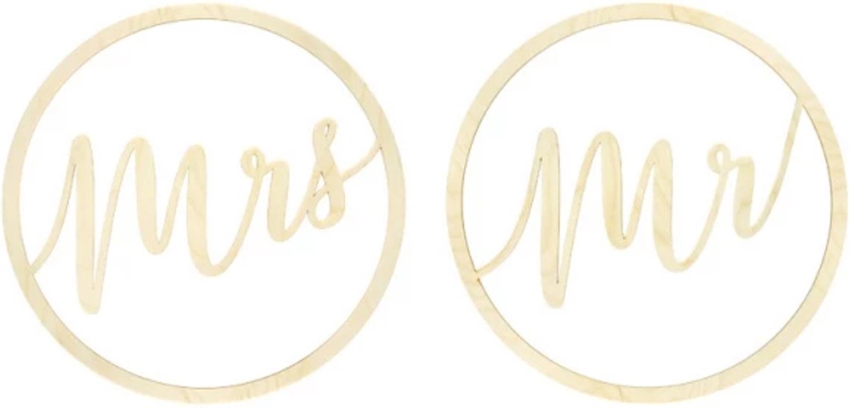 Decoratie houten Mr en Mrs hangers van 38 cm - trouwen - huwelijk - mr - mrs - bruid -... | bol.com