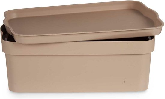Multi-functionele Kist Beige Plastic 6 L (21 x 11 x 32 cm) (12 Stuks ...