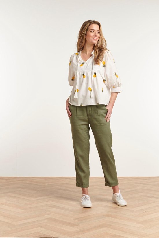 Smashed Lemon - Ashley Top - Geel/ white - 22215-000-150-XL | bol.com
