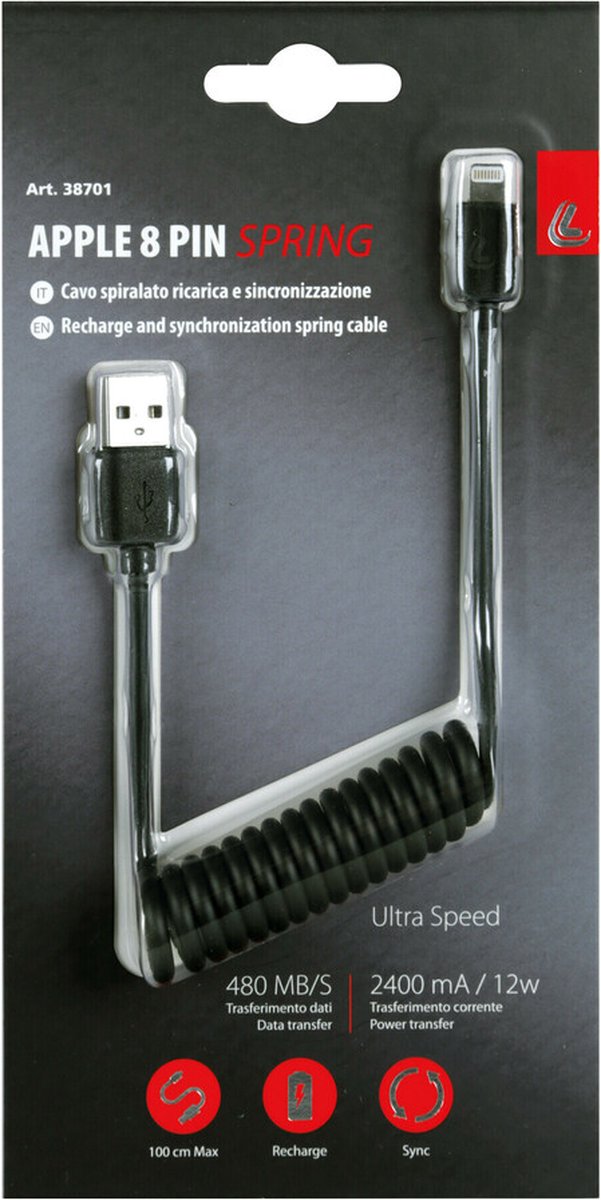 Apple 8-pin kabel Lampa 100cm - zwart | bol.com