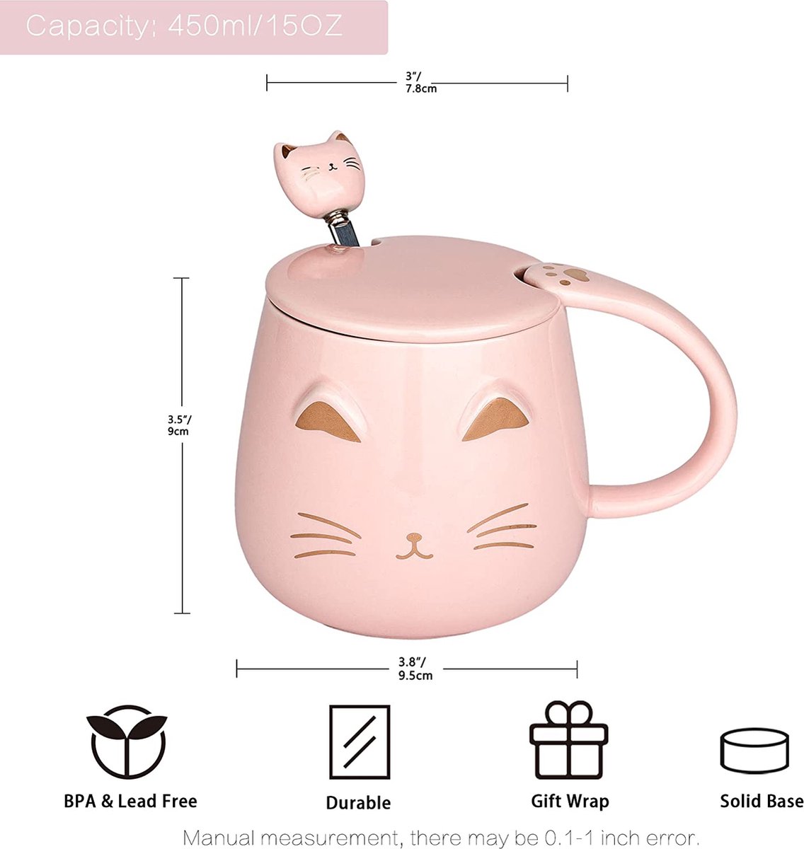 2 Pack Leuke Kat Mokken Kat Koffiemok Set met deksel en Mooie Kitty ...