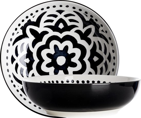Gusta Schaal - Table Tales Petiscos - ø25cm - Tile - Zwart/Wit | bol.com
