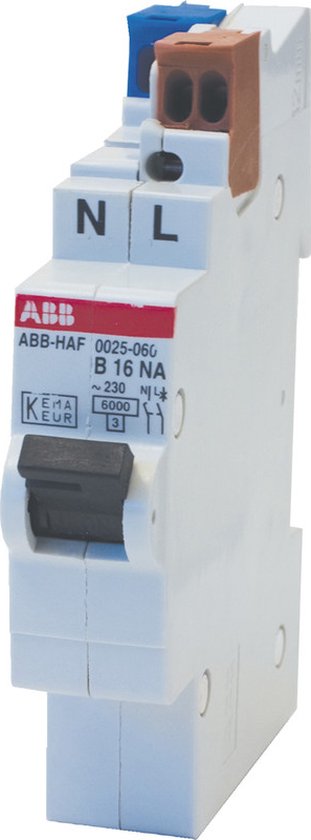 ABB HAF flexomaat 1 polig 16A insteekbaar met label ABB HAF FLEXOMAAT ...
