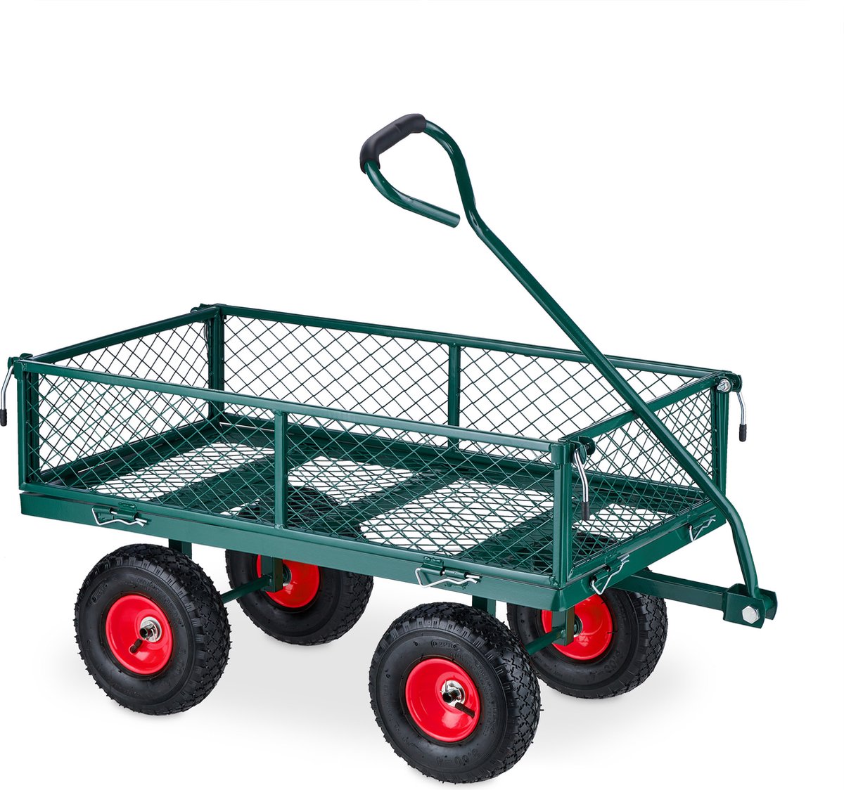 Relaxdays bolderkar luchtbanden - 200 kg - transportkar staal ...