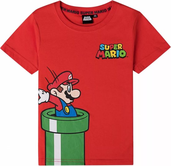 Super Mario Bross T-shirt - Kleur Rood - 100% Katoen. Maat 116 cm / 6 ...
