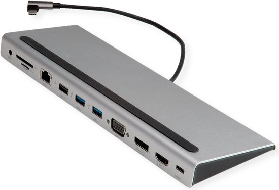 VALUE USB 3.2 Gen 2 Type C Multiport Docking Station, 4K HDMI/DP, VGA ...