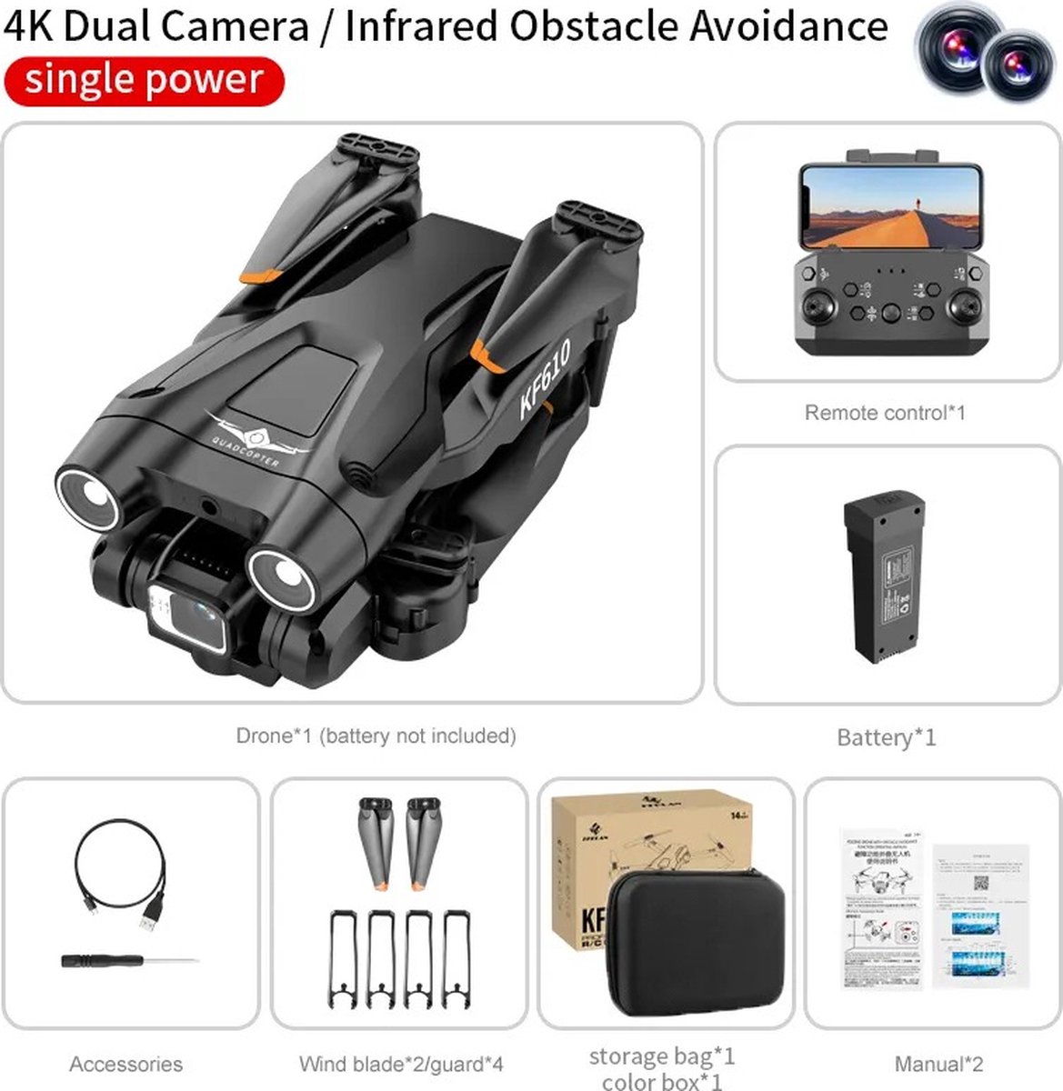 PuroTech PRO Smart Drone Met 4K Full HD Camera - 40 Minuten Vliegtijd ...