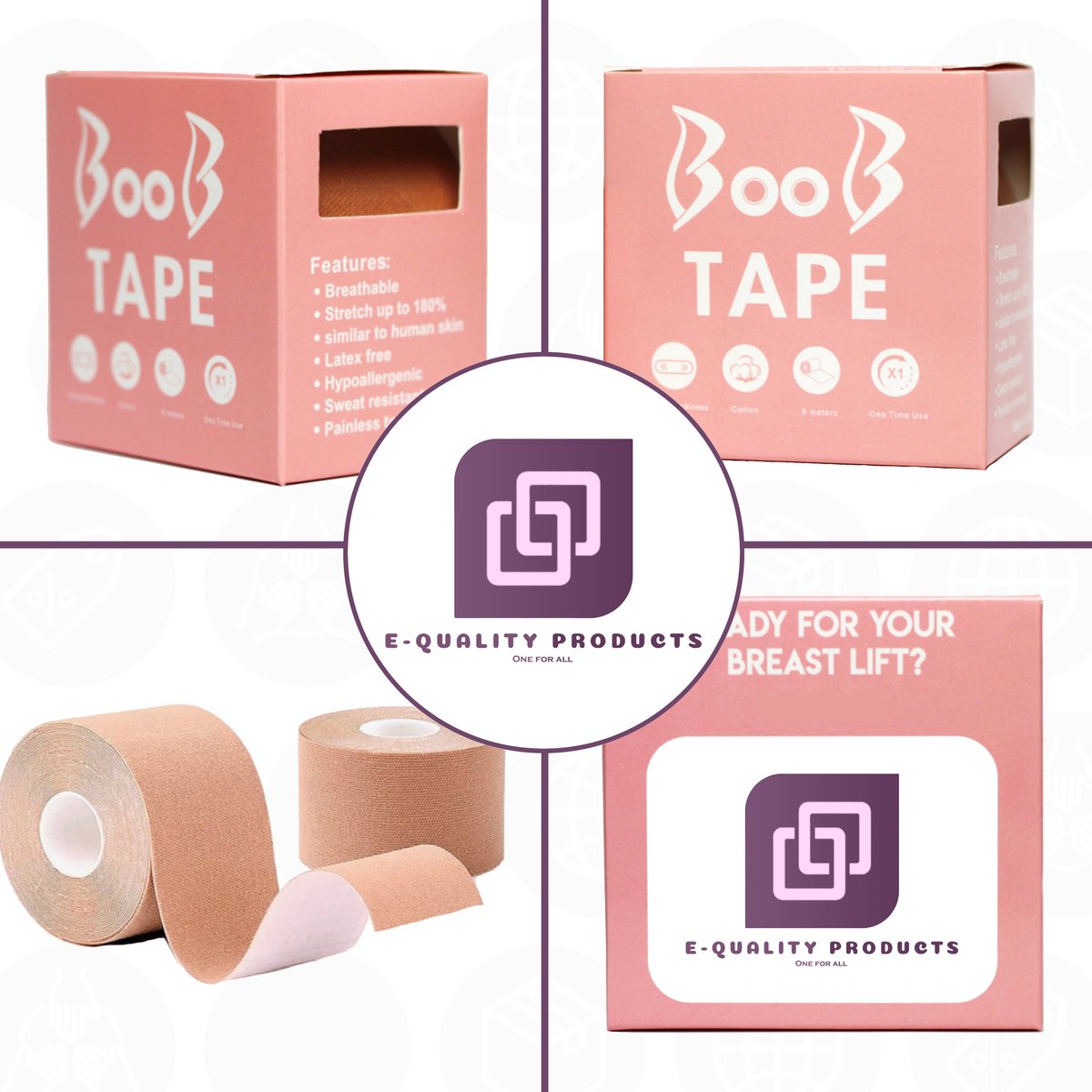 E-Quality Products Premium Boob tape - Fashion tape - Plak BH - Borst tape - Bra tape... | bol.com