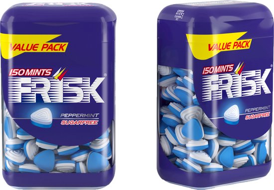 FRISK BOTTLE XL PEPPERMINT sugarfree 150ST - 8x1 pot value pack | bol