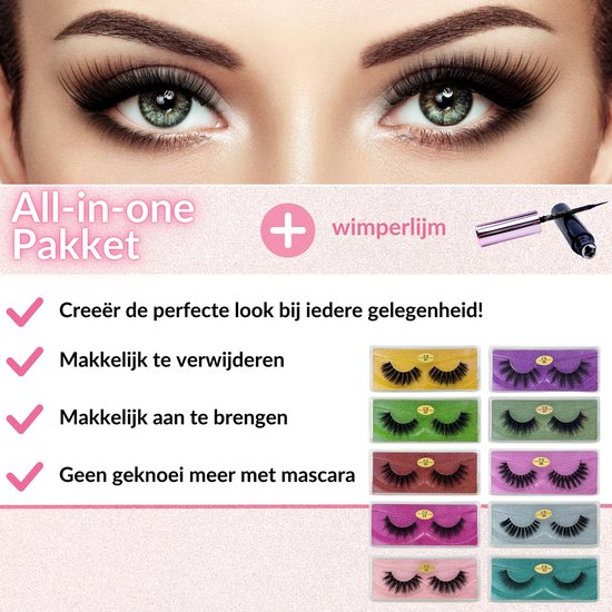 Rosentre Nepwimpers - Wimpers 10 Stuks - Inclusief Lijm - Zwart ...