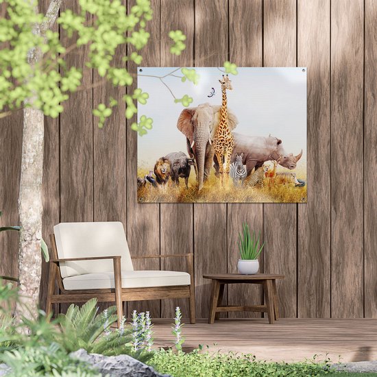 Gards Tuinposter Afrikaanse Dieren op het Gras - Afrika - 100x80 cm ...