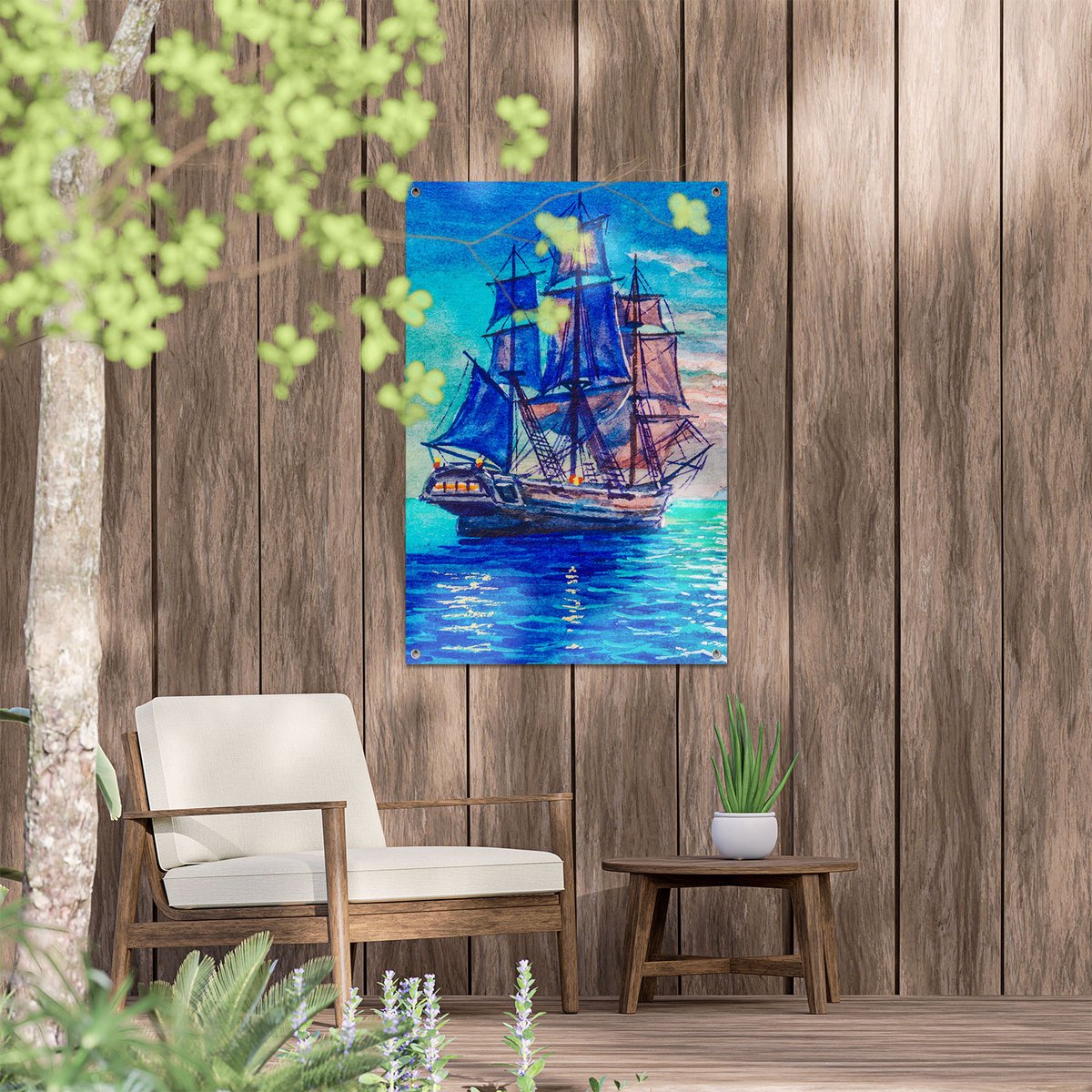 Gards Tuinposter Oude Piratenschip Zeilboot Getekend - 60x90 cm ...