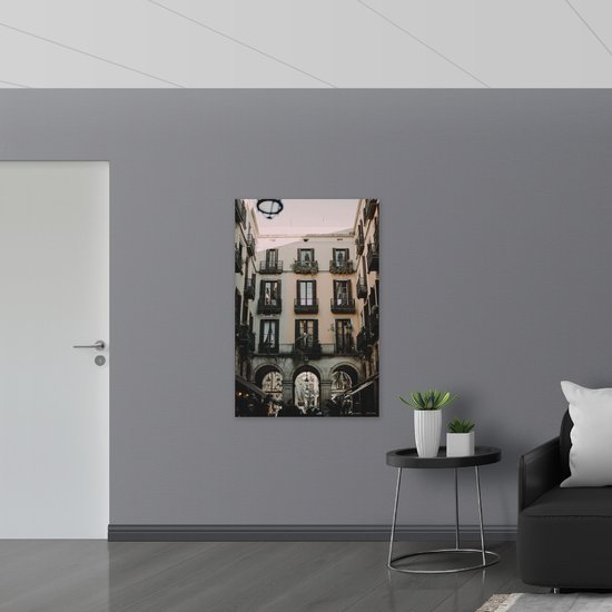 PVC Schuimplaat- Apartementencomplex met Plantjes op de Balkons ...