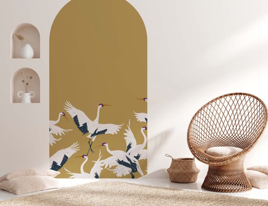 ZELFKLEVENDE BEHANG BOOG STICKER - STORK GOLD | bol.com