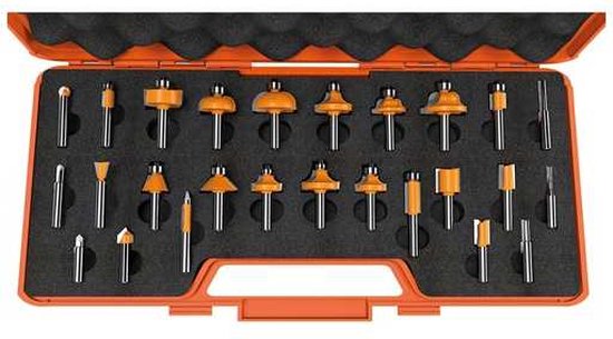 CMT - 26-delige frezenset in oranje opbergkoffer, HW ...