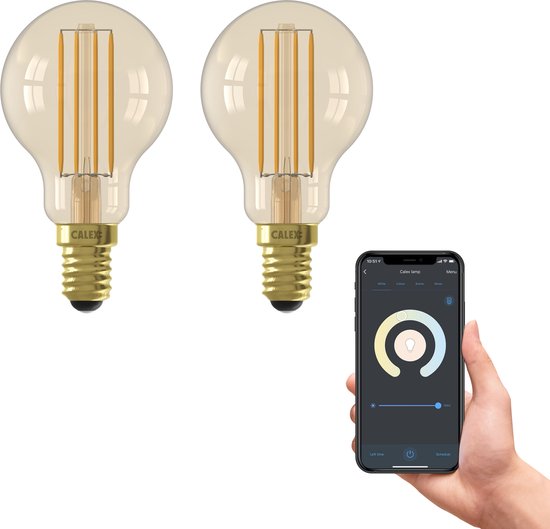 Calex Slimme Lamp - Set van 2 stuks - Wifi LED Filament Verlichting - E14 - Smart... | bol.com