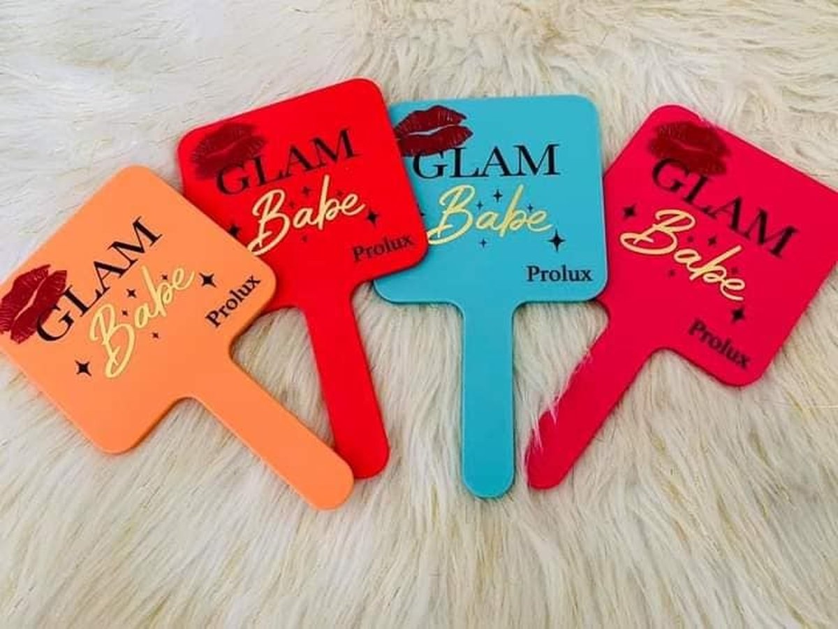 Prolux Cosmetics - Hand Mirror Glam Babe - Handspiegel met Handvat - 12 ...