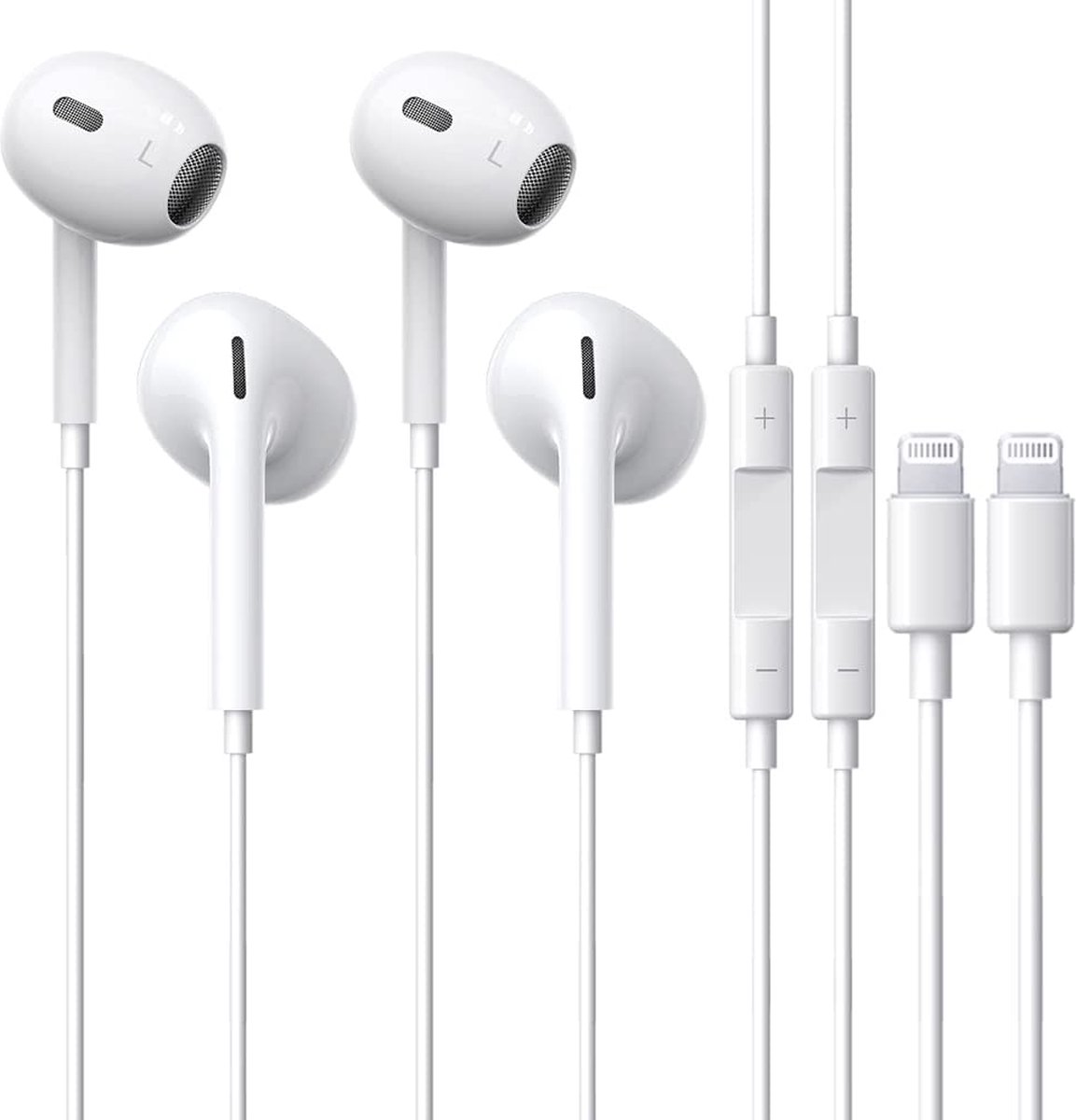 2 Pack Bedrade iPhone Oortjes - Lightning Aansluiting - Uitstekende ...