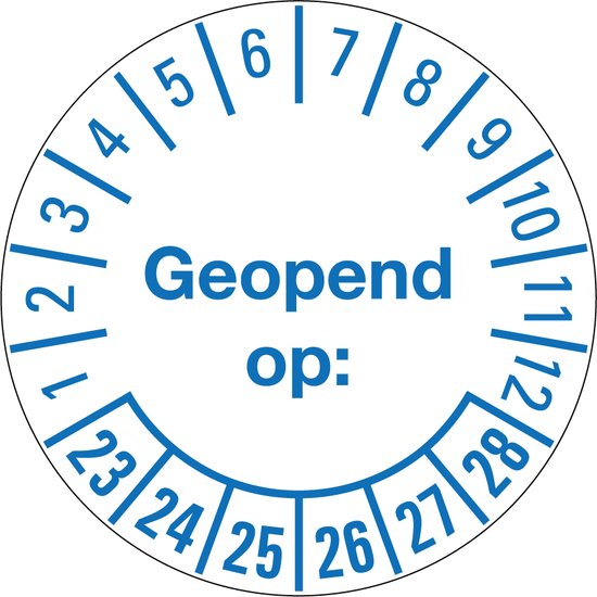 Geopend op keuringssticker 23-28, PVC folie 20 mm - 36 per kaart | bol.com