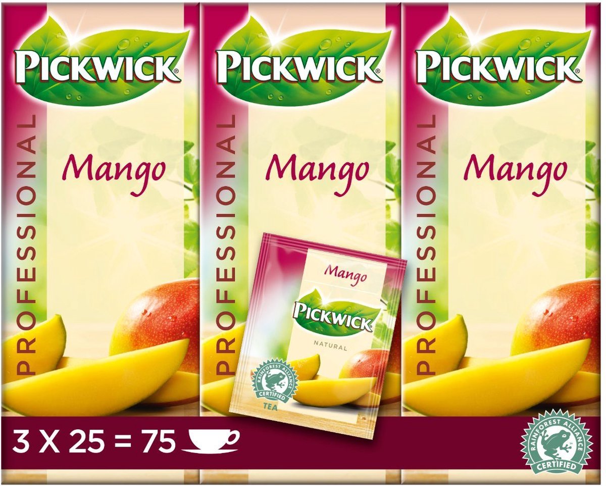 Thee Pickwick mango 25x1.5gr - 3 stuks | bol.com