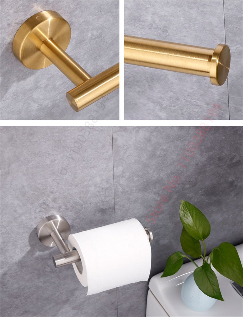 WC Rol Houder Goud - Toiletrol Houder Goud - Luxe Toiletrol Houder - WC ...