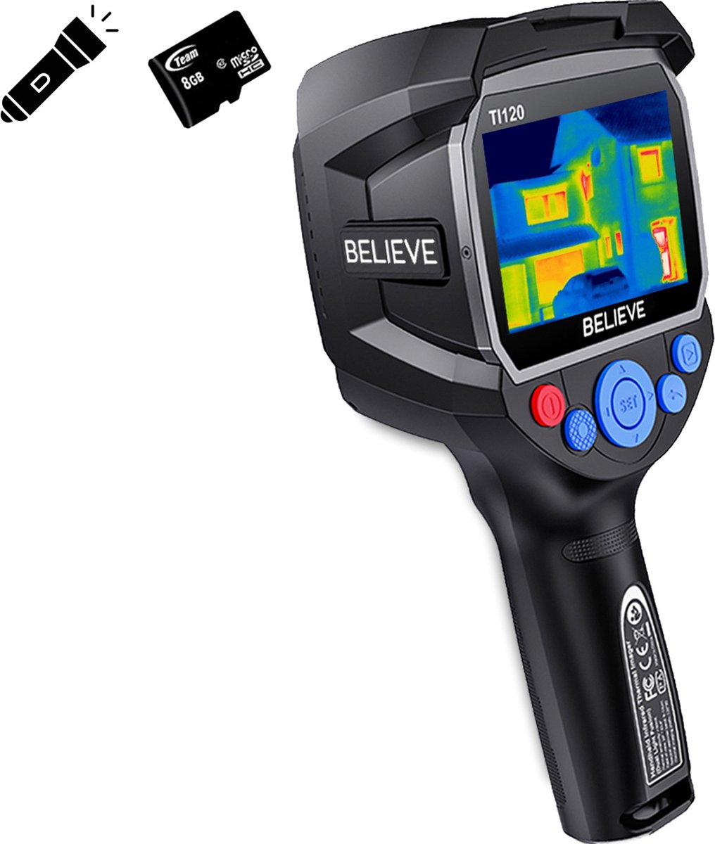 BELIEVE Warmtebeeldcamera met Micro SD en Zaklamp - Meetgereedschap ...