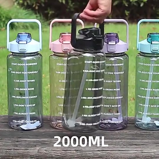 Waterfles - Drinkfles - Bidon - Waterfles Met Tijdmarkeringen ...