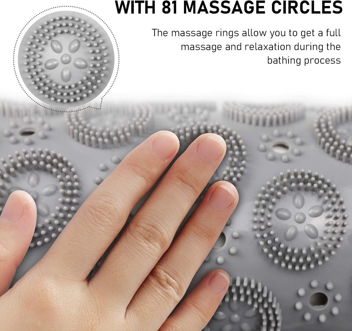 55 x 55 cm, ronde antislip douchemat, pvc-badkamermat met zuignap ...