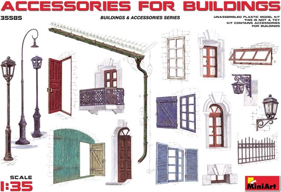 1:35 MiniArt 35585 Accessoires for Buildings Plastic Modelbouwpakket | bol