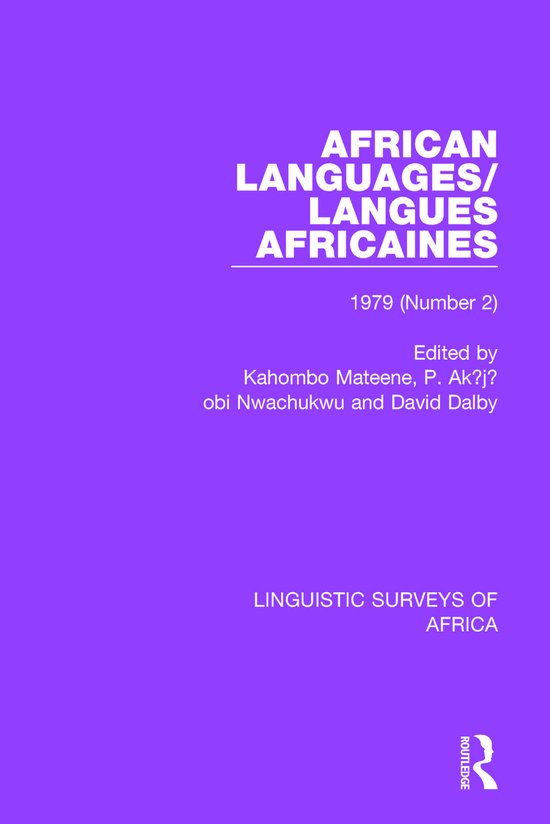 African Languages/Langues Africaines | 9781138102361 | Kahombo Mateene ...