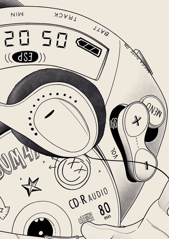 Jolly Roger - Discman - Art print - Size M - Exclusive Art | bol.com