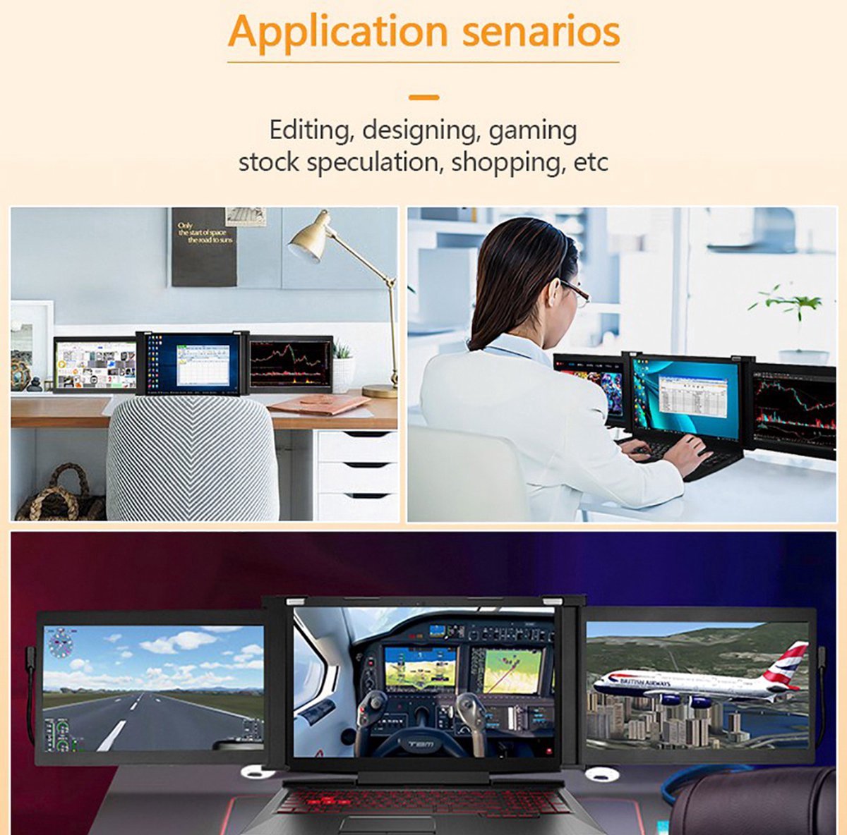 HDX-70 Dual Portable monitor 11.6 inch Full HD - 2x 11.3 inch scherm ...