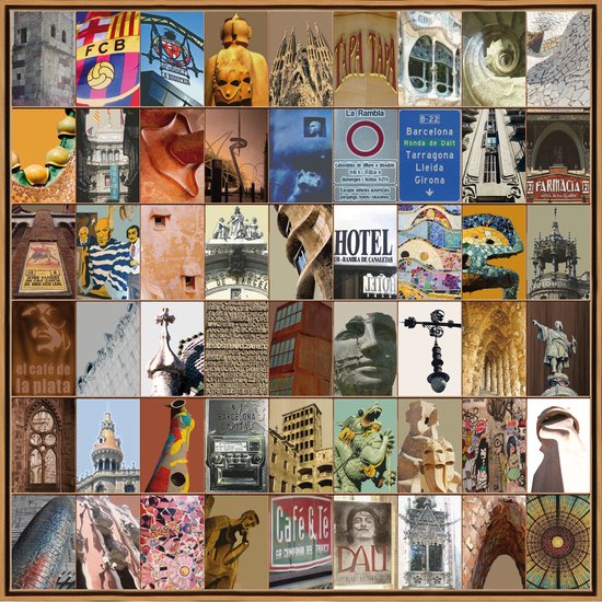 Naomi Art Originele Schilderijen Schilderij Barcelona Canvas Collage Kunst Kunstwerk... | bol