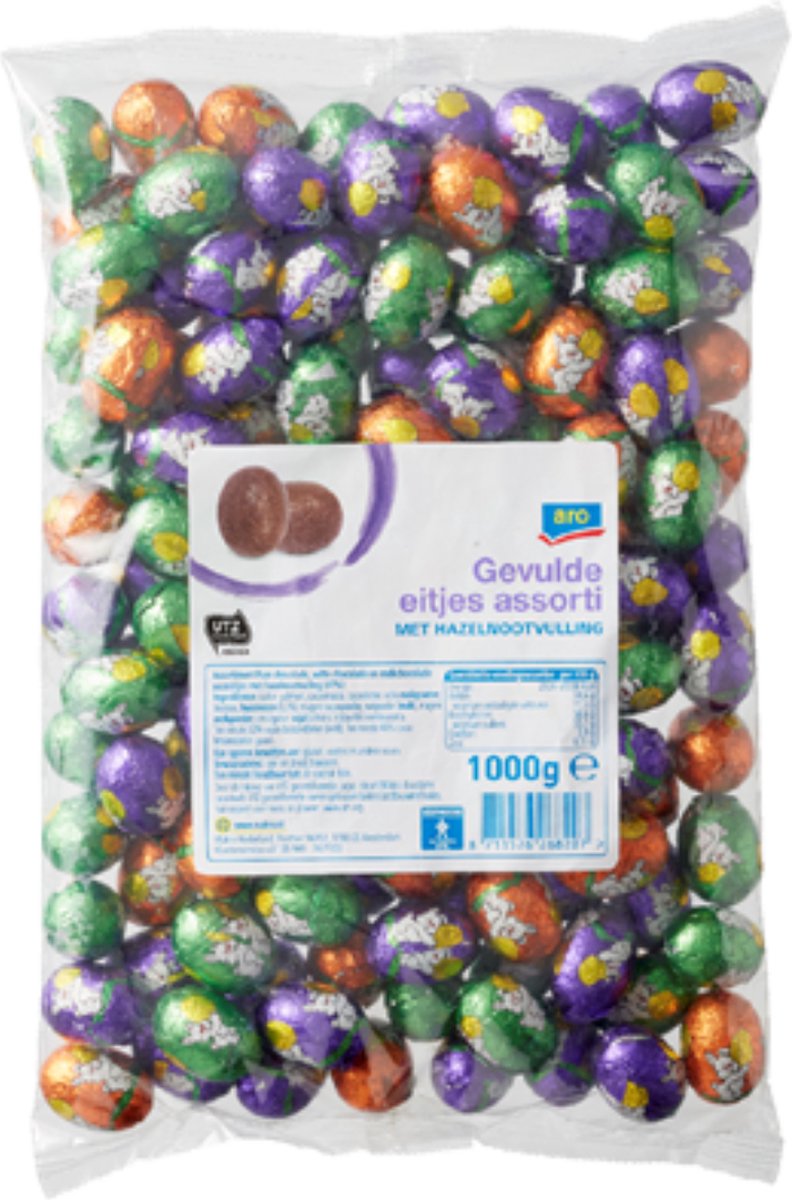 ARO Gevulde Paaseitjes Assorti - Praliné - met Hazelnootvulling - 1 kg ...