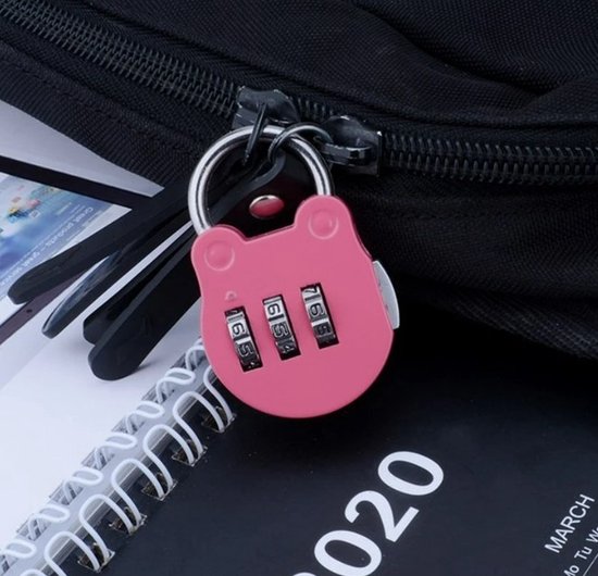 Cijferslot Roze - Cijferslot 3 Cijfers - Cijferslotje Roze - Gym Locker ...