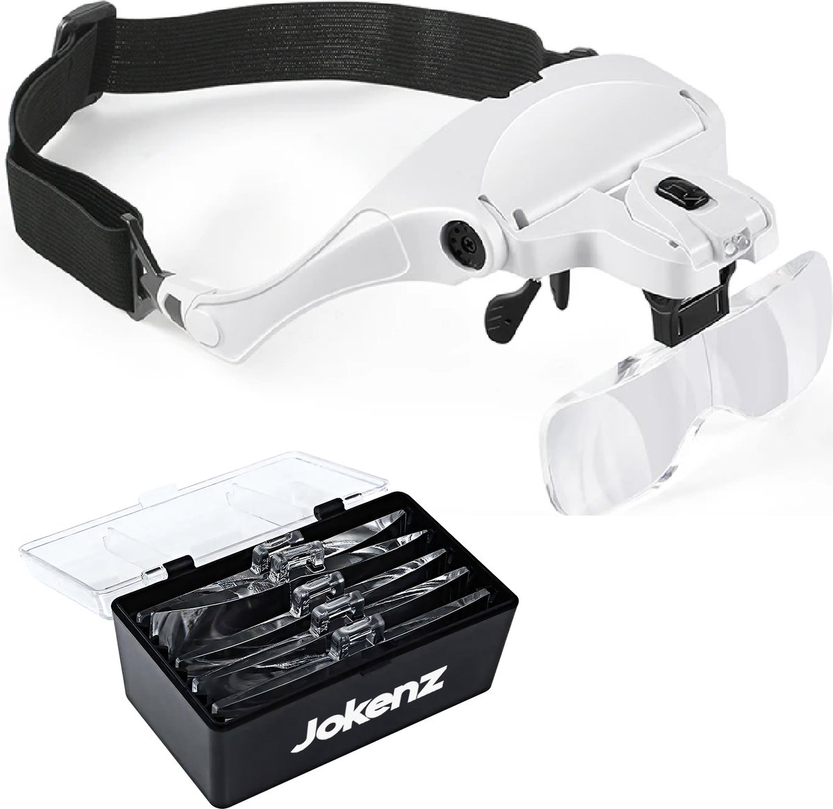 Jokenz® Professionele Loepbril met LED Verlichting - Vergrootglas bril ...