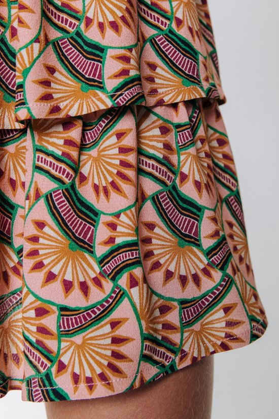 Colourful Rebel Daphne Graphic Fan Two Layer Mini Skirt - XL | bol