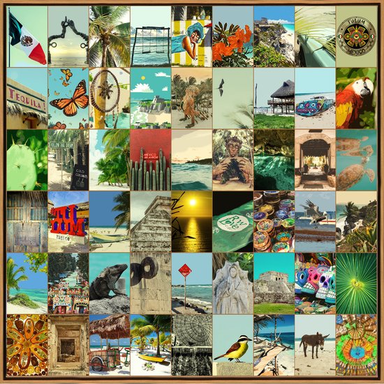 Naomi Art Originele Schilderijen Schilderij Tulum Canvas Collage Kunst ...