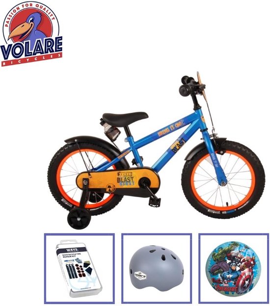 Volare Kinderfiets NERF - 16 inch - Blauw - Met bidonhouder - Met ...