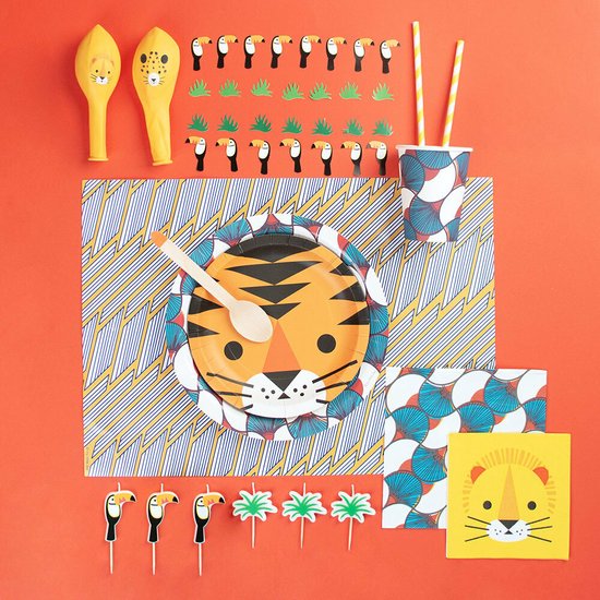 Papieren bordjes tropical | 8 stuks | diameter 22 centimeter | bol