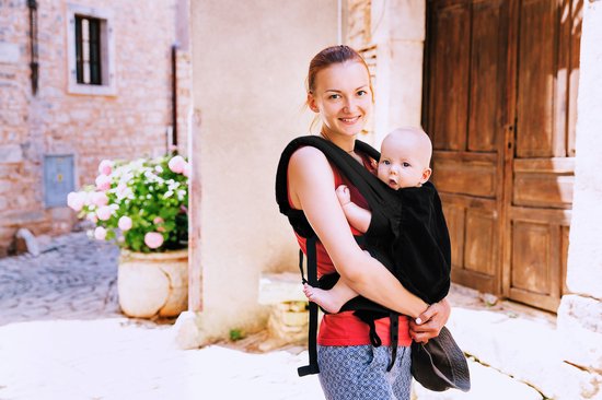Praktische draagzak baby - Zwart - Babydrager - Buikdrager en rugdrager ...