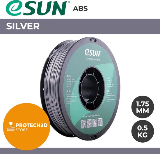 eSun - ABS Filament, 1.75mm, Silver - 0.5kg | bol