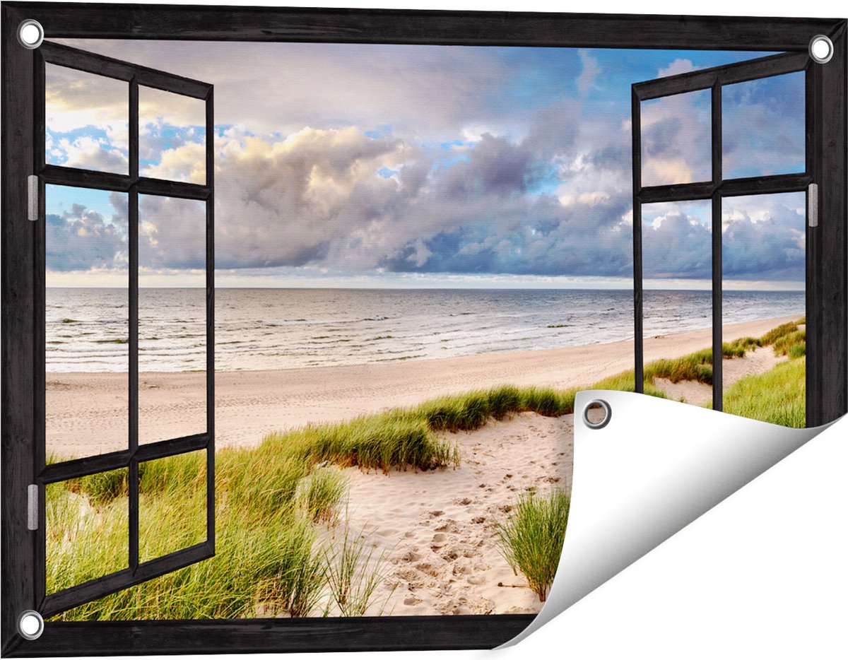 Gars Affiche de jardin Plage transparente et Dunes avec nuages - 60x40 ...