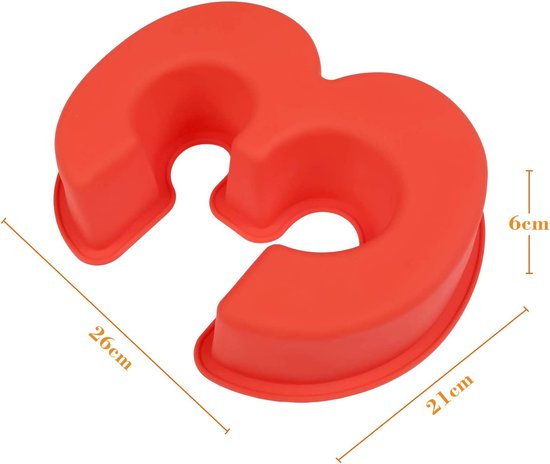 siliconen cijfers groot aantal 3 bakvormen bakken verjaardag jubileum ...