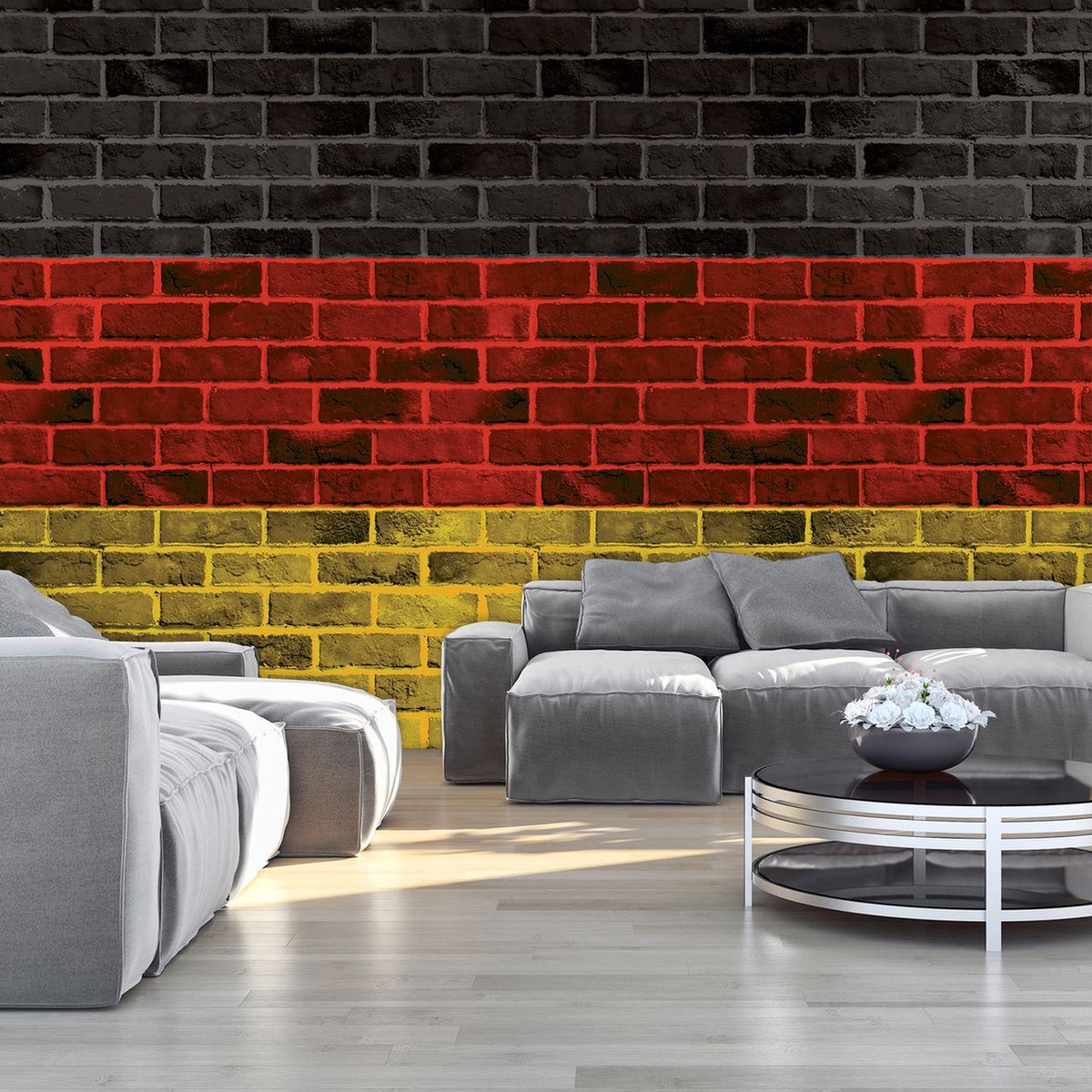 Fotobehang - Vlies Behang - Duitse Bakstenen Muur - 254 x 184 cm | bol.com