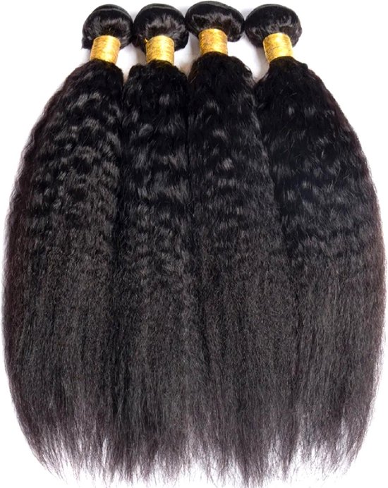 Braziliaanse Remy yaki weave - 24 inch kinky steil human hair ...